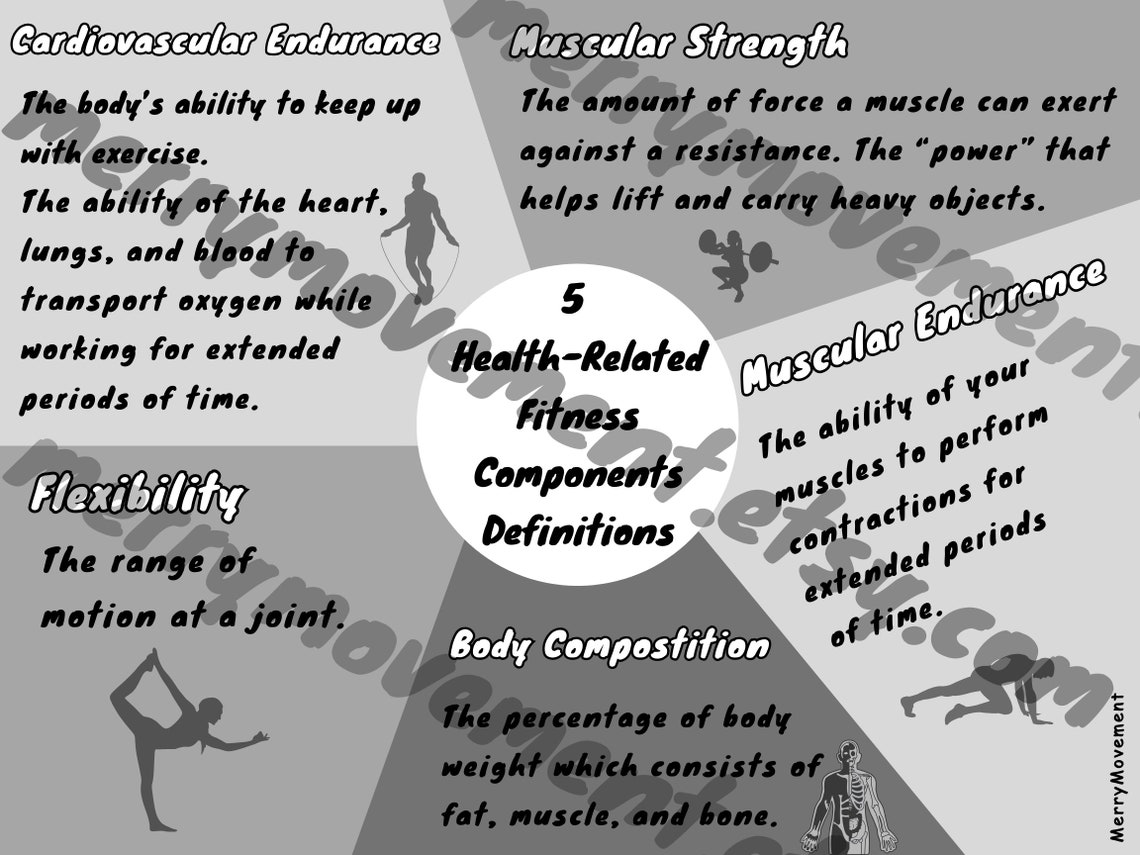 Health-related and Skill-related Fitness Components Poster| Gym Fitness ...