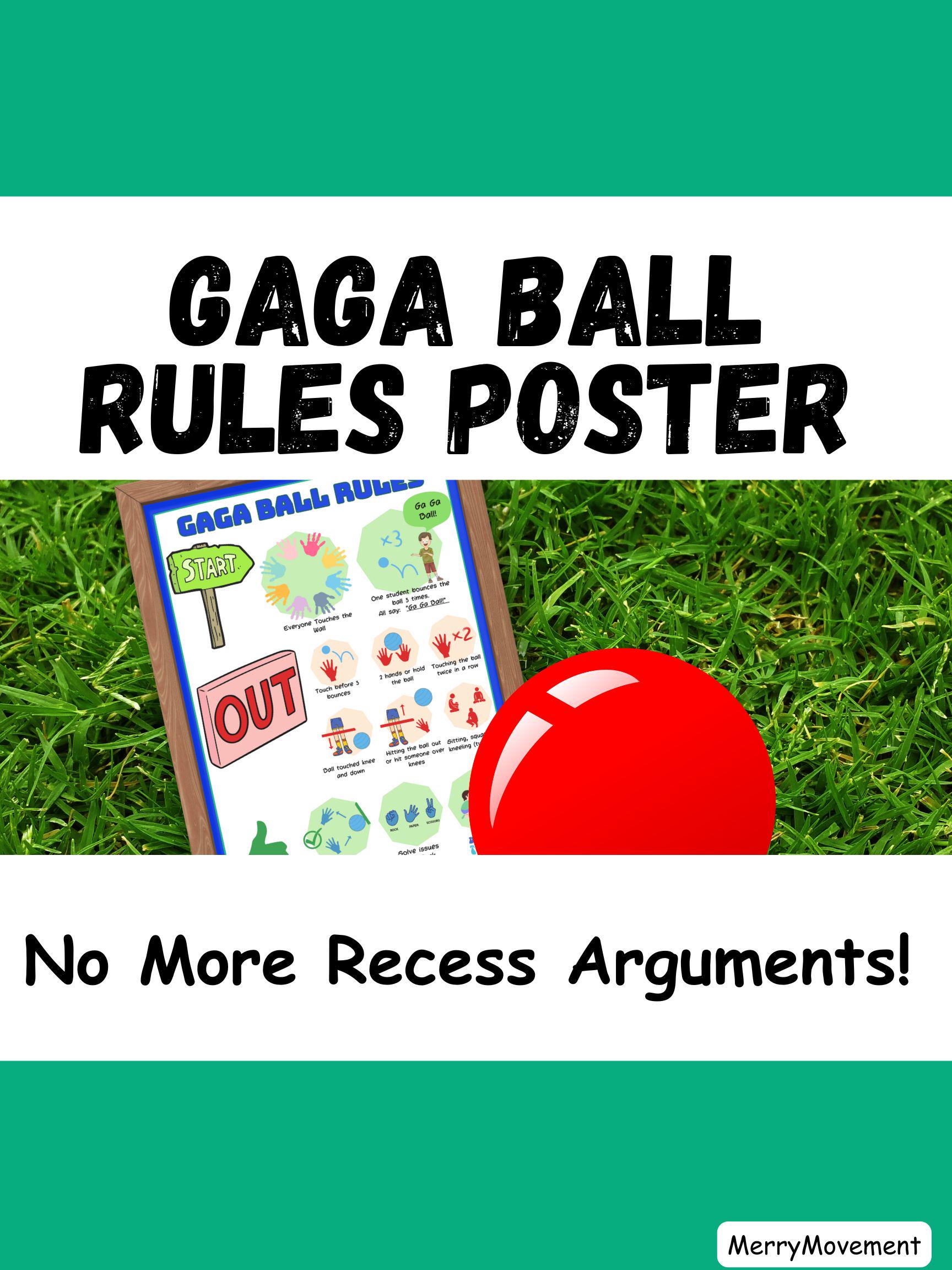 Gaga Ball Rules Poster Printable | PE Game Rules Sign PDF | Recess ...