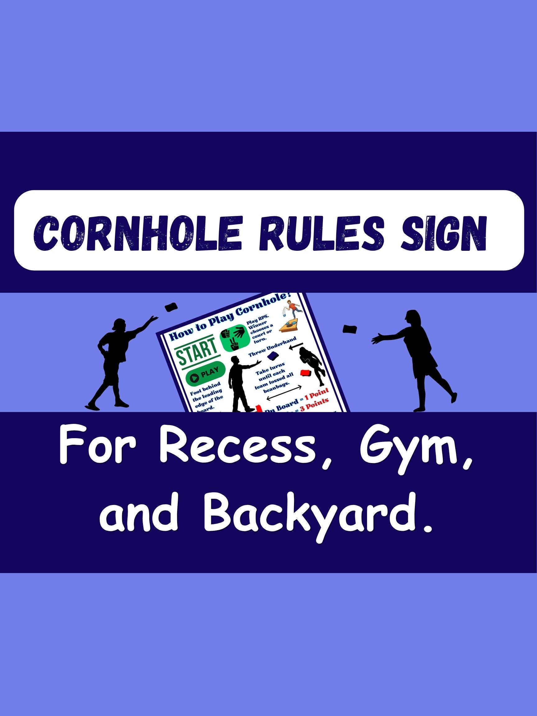 Cornhole Rules Poster for PE, Parties & Backyard Games, Printable Lawn ...