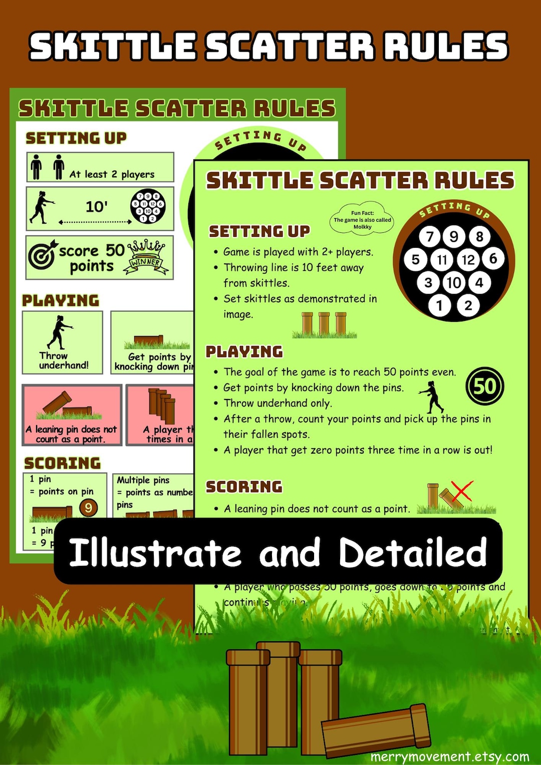 Skittle Scatter Rules Poster & Score Sheets (digital Download) - Etsy