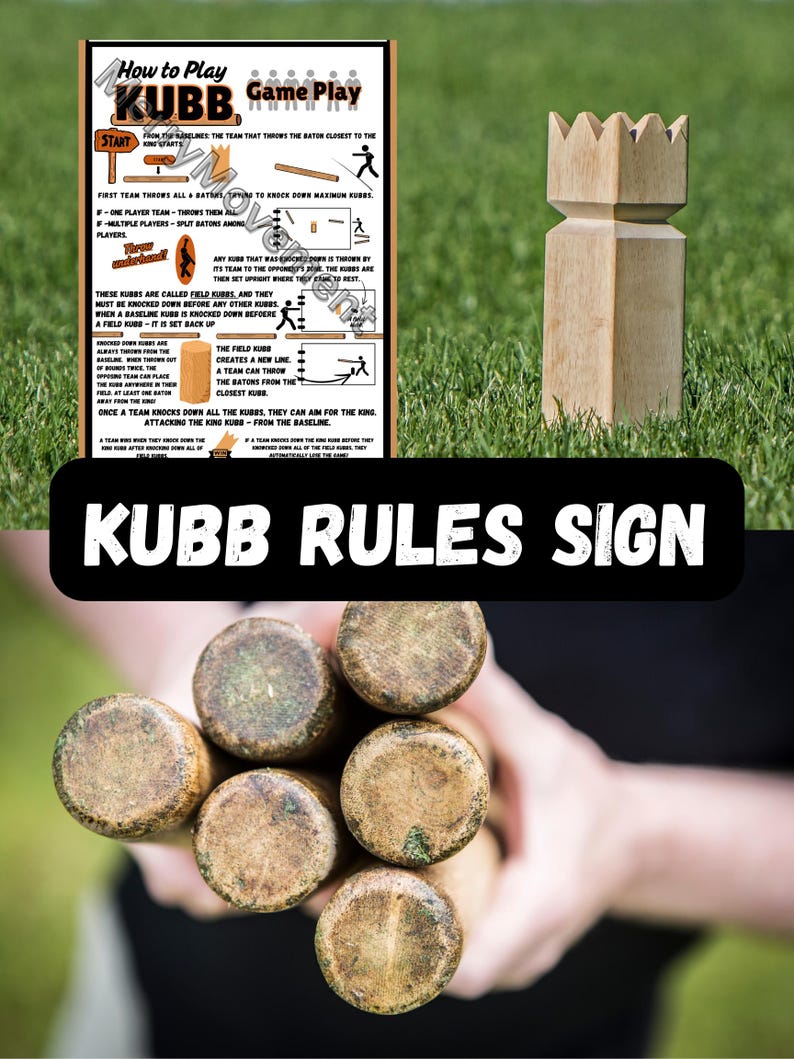 Kubb Rules Illustrated Poster: Lawn Game Guide (PDF) - Etsy