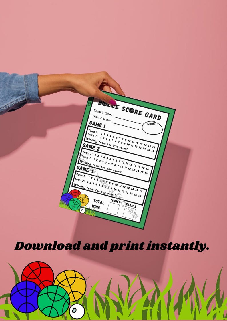 Bocce Ball Score Sheet: Tournament Scorecard (PDF) - Etsy