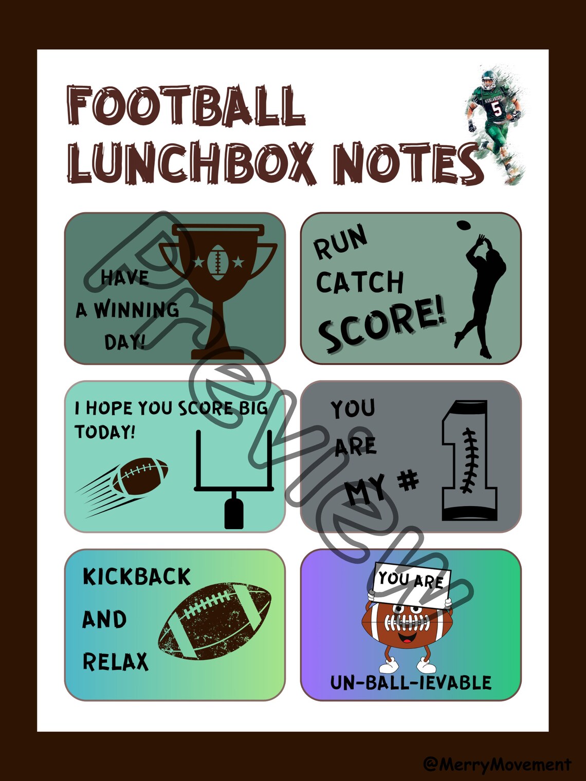 48pcs Football-themed Lunchbox Notes| Cute Football Puns, Positive ...