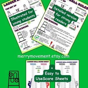 Ladder Ball Rules Poster & Score Sheets: Yard Game Guide (printable PDF ...