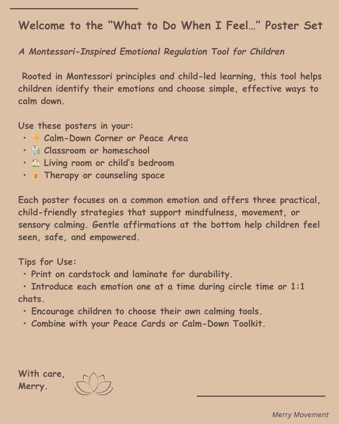 What to Do When I Feel...posters | Calm Down Corner Printable ...