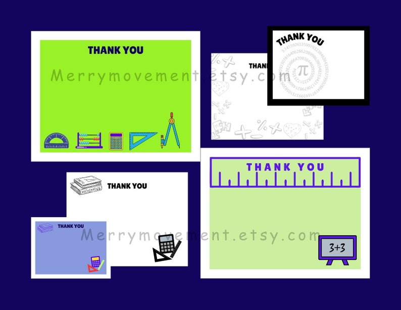 12 Math Teacher Thank You Notes| Appreciation Cards From a Math Teacher ...
