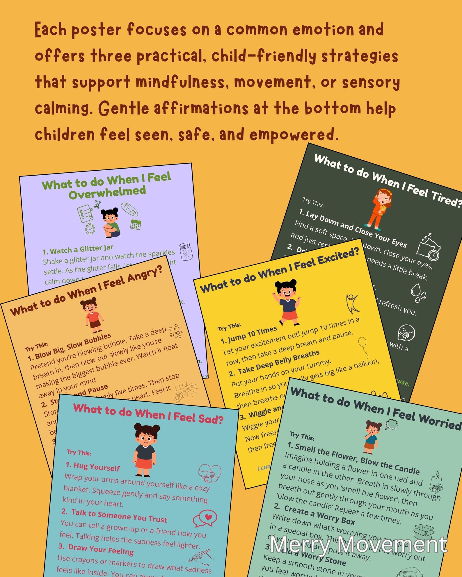 What to Do When I Feel...posters | Calm Down Corner Printable ...