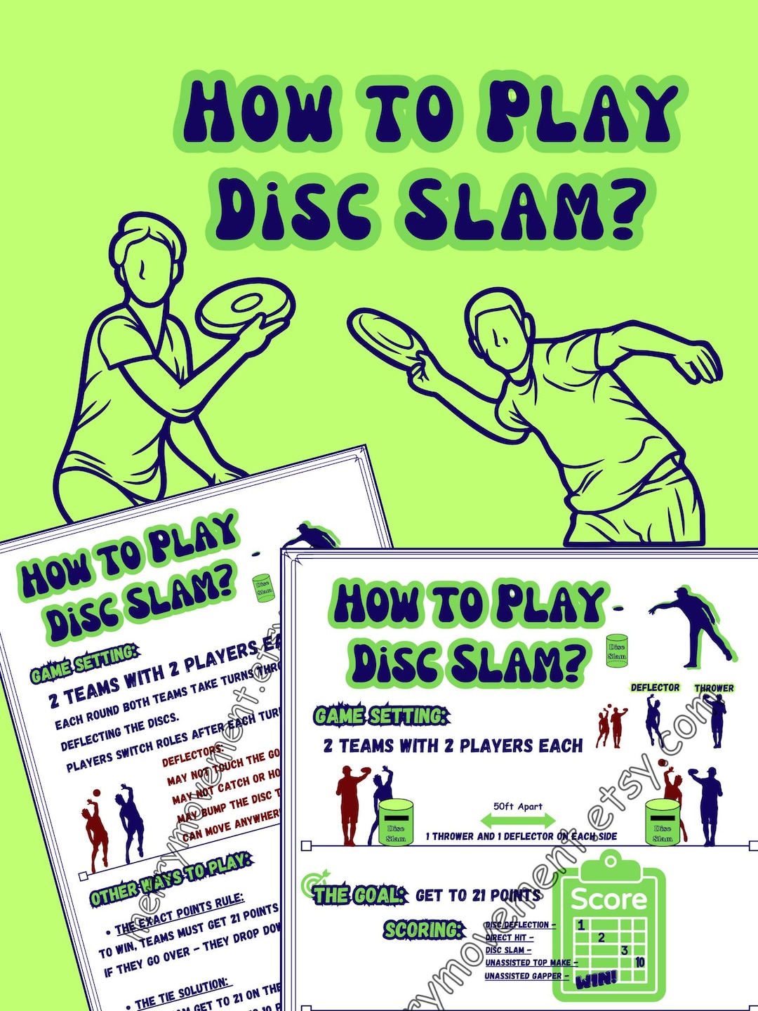 Disc Slam Rules Poster: Frisbee Game Sign (PFD Printable) - Etsy