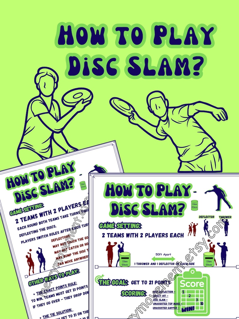 Disc Slam Rules Poster: Frisbee Game Sign (PFD Printable) - Etsy