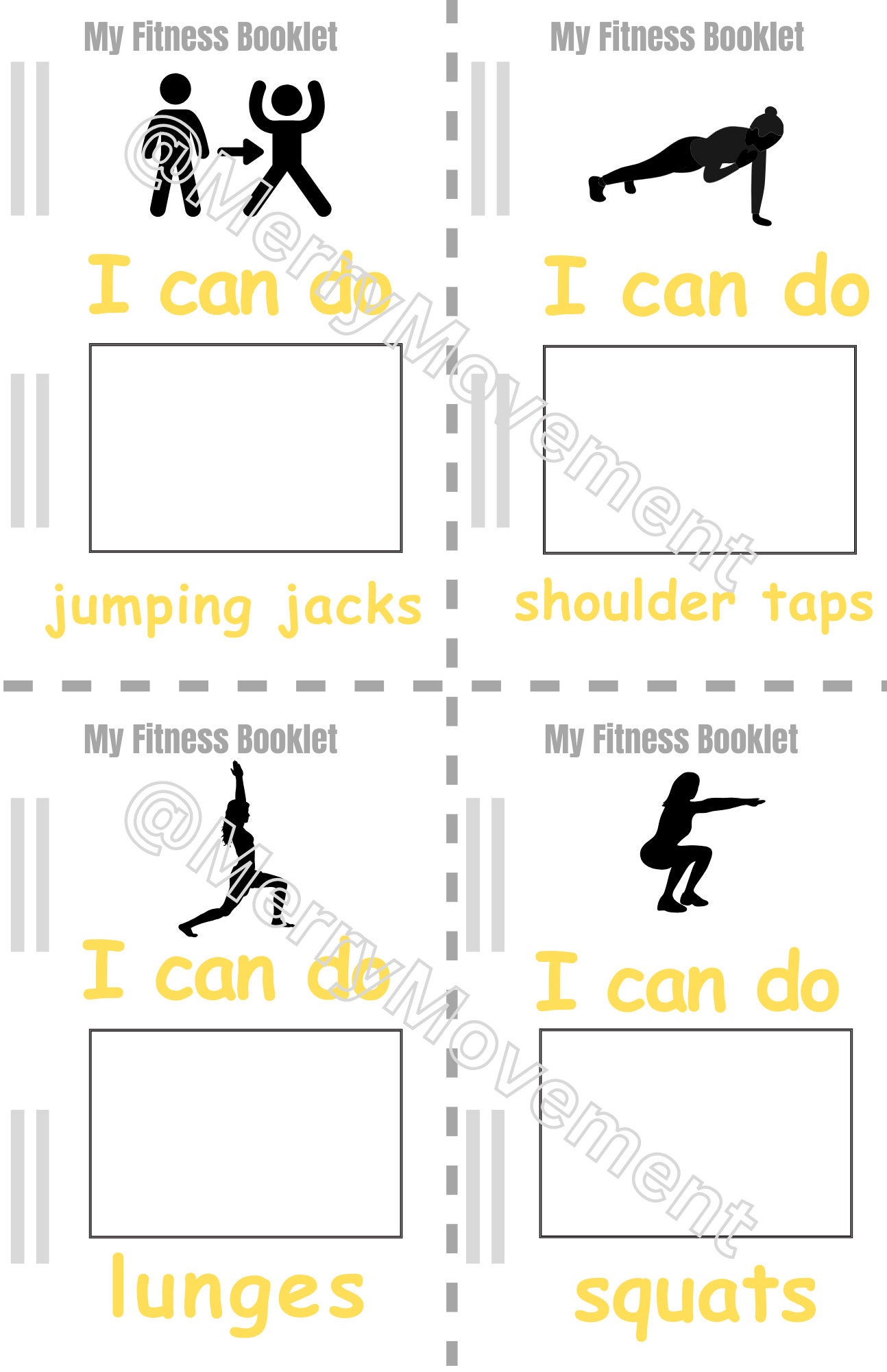 Montessori Inspired Fitness Booklet| My Fitness Booklet for Primary and ...