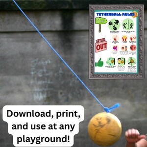 Tetherball Rules Sign| Poster for the Gym, Yard, Recess, and Playground ...