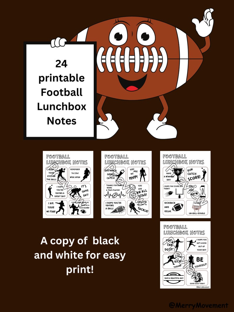 48pcs Football-themed Lunchbox Notes| Cute Football Puns, Positive ...