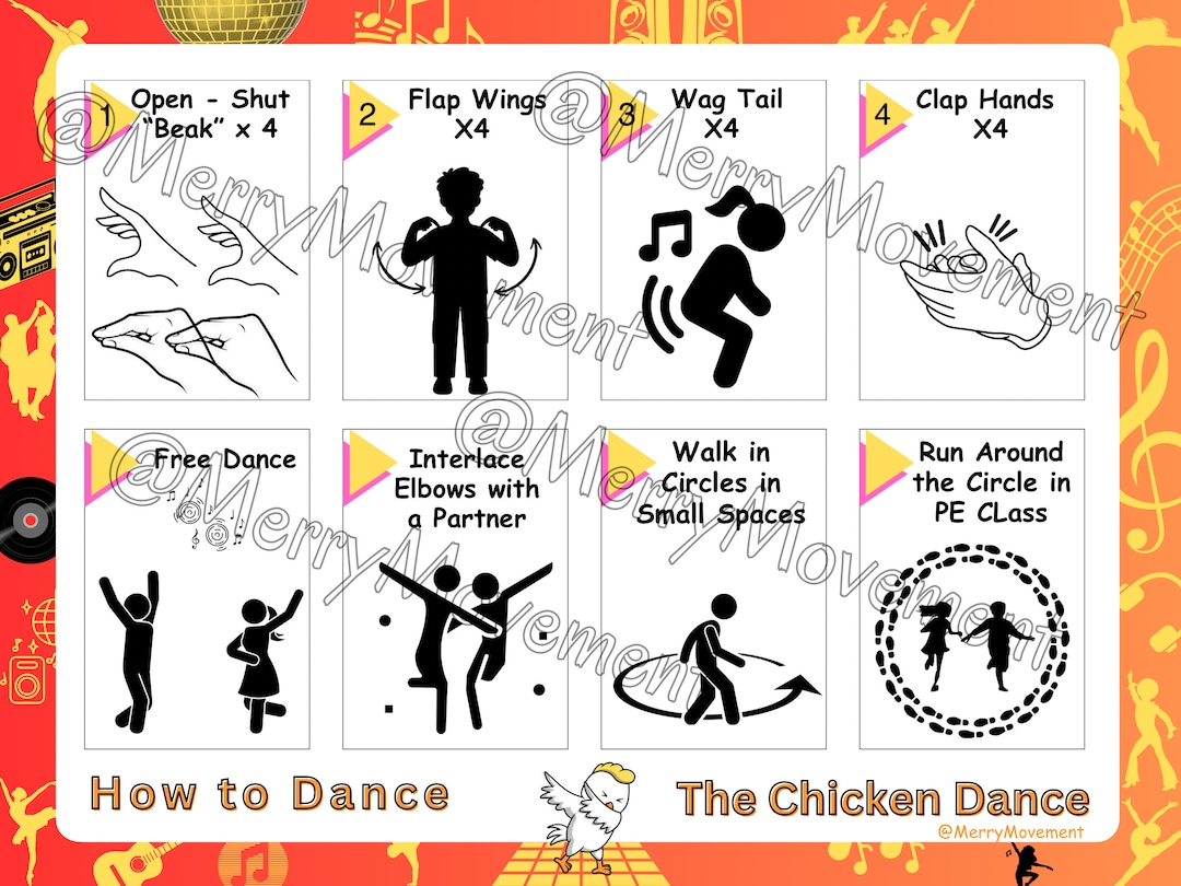 How to Dance the Chicken Dance| Gym Poster, Activity Card, Brain Break ...