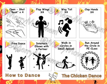 How to Dance the Chicken Dance| Gym Poster, Activity Card, Brain Break ...