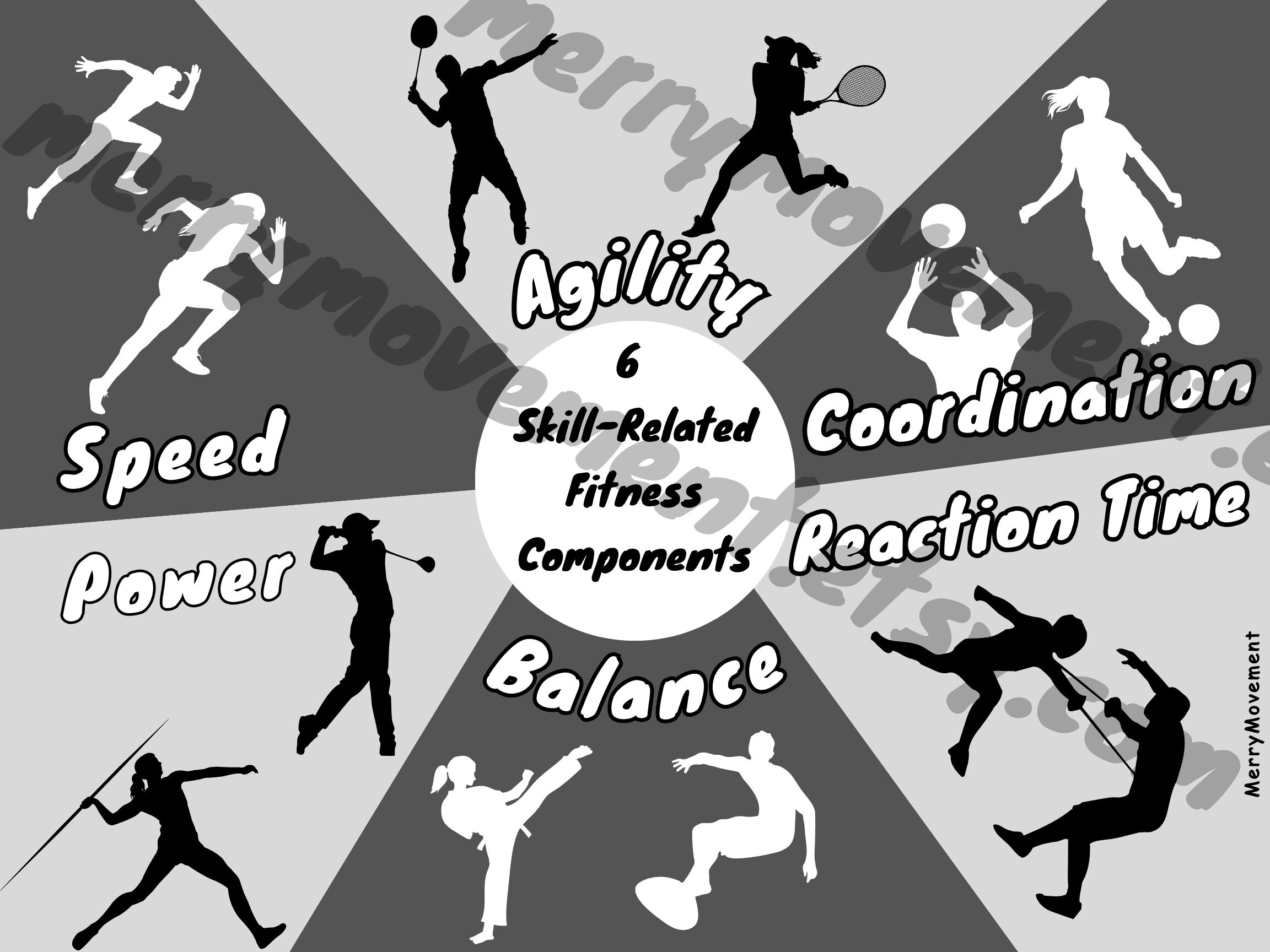 Health-related and Skill-related Fitness Components Poster| Gym Fitness ...