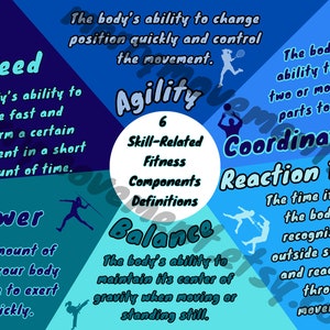 Health-related and Skill-related Fitness Components Poster| Gym Fitness ...