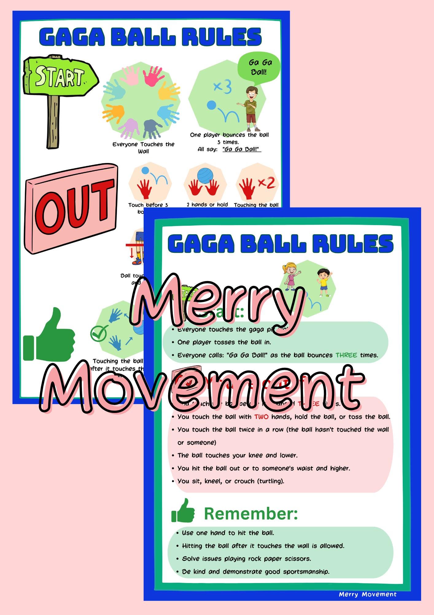 Gaga Ball Rules Poster: Illustrated Gym & Recess Sign (digital Download ...