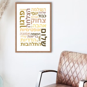 Hebrew Positive Affirmations Poster: Colorful Words Sign (PDF) - Etsy