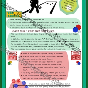 Bocce Ball Rules Sign: Illustrated Guide, Yard Game Poster (PDF ...