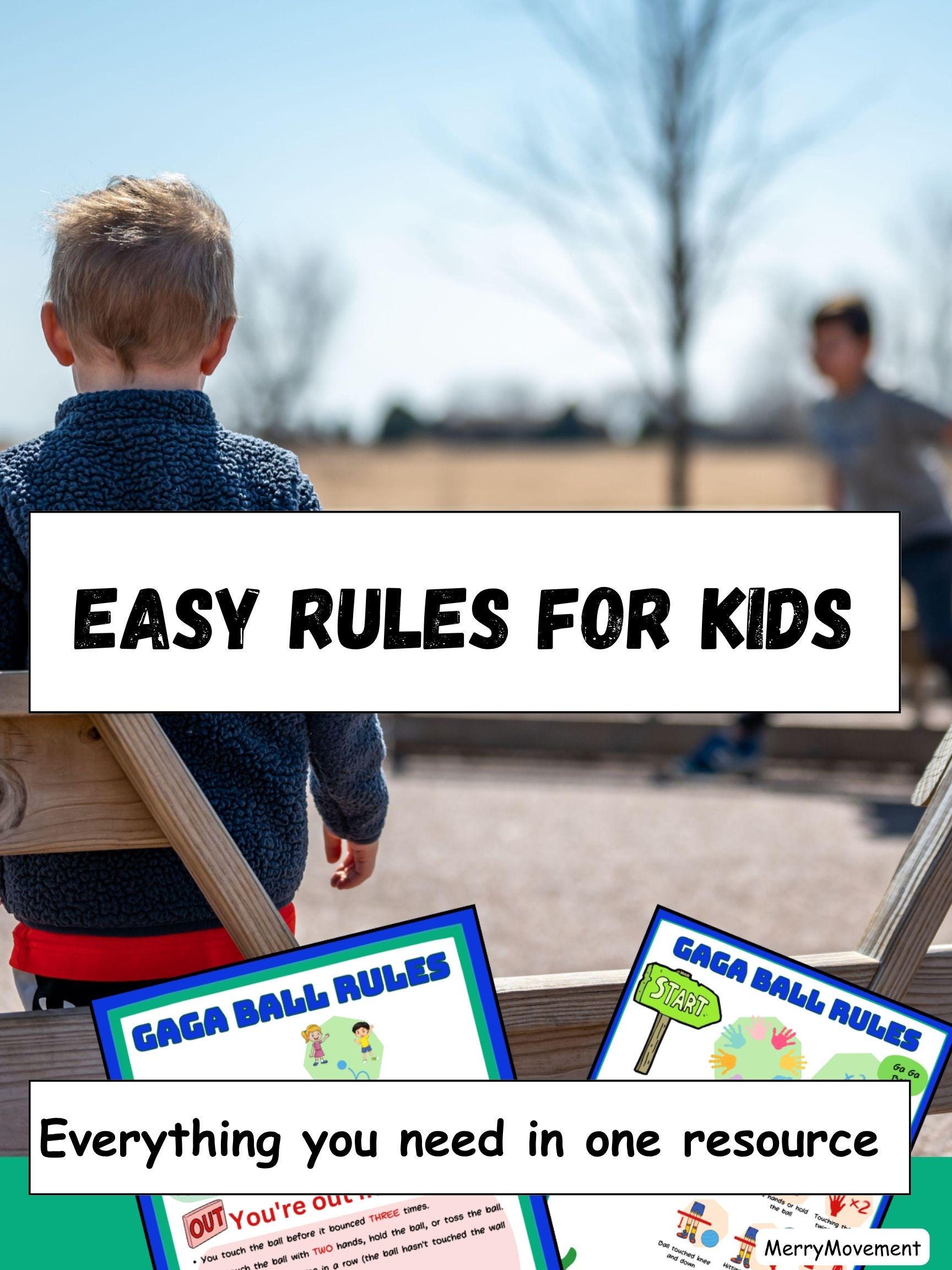 Gaga Ball Game Rules Poster | Playground Activity & Yard Game ...