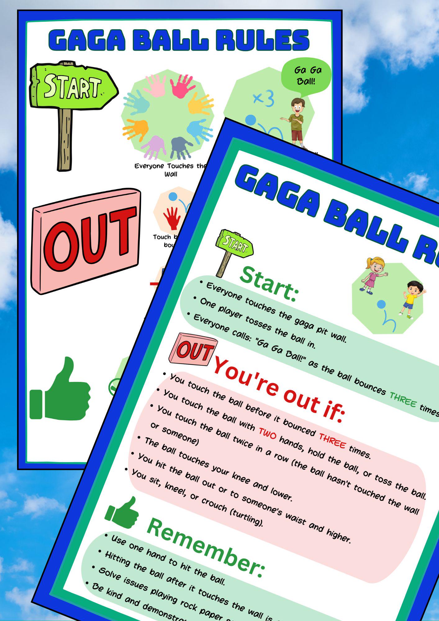 Gaga Ball Rules Poster: Illustrated Gym & Recess Sign (digital Download ...