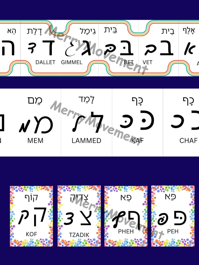 Hebrew Alef-bet Print: Classroom Decor, Three Letter Styles - Etsy