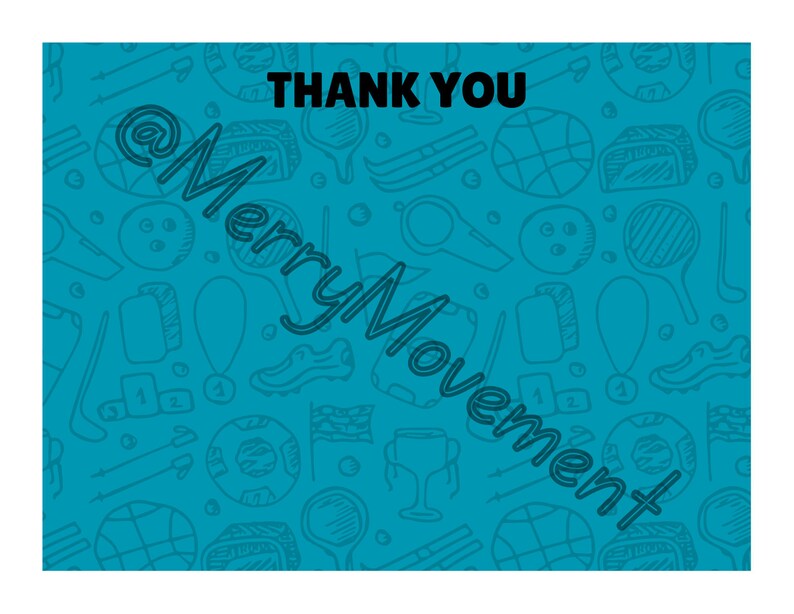 Sports-themed Thank You Cards PE Teacher Gratitude Notes Teacher's ...