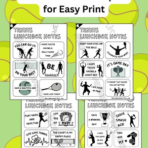 48pcs Tennis Lunchbox Notes | Tennis Positive Affirmation Cards for ...