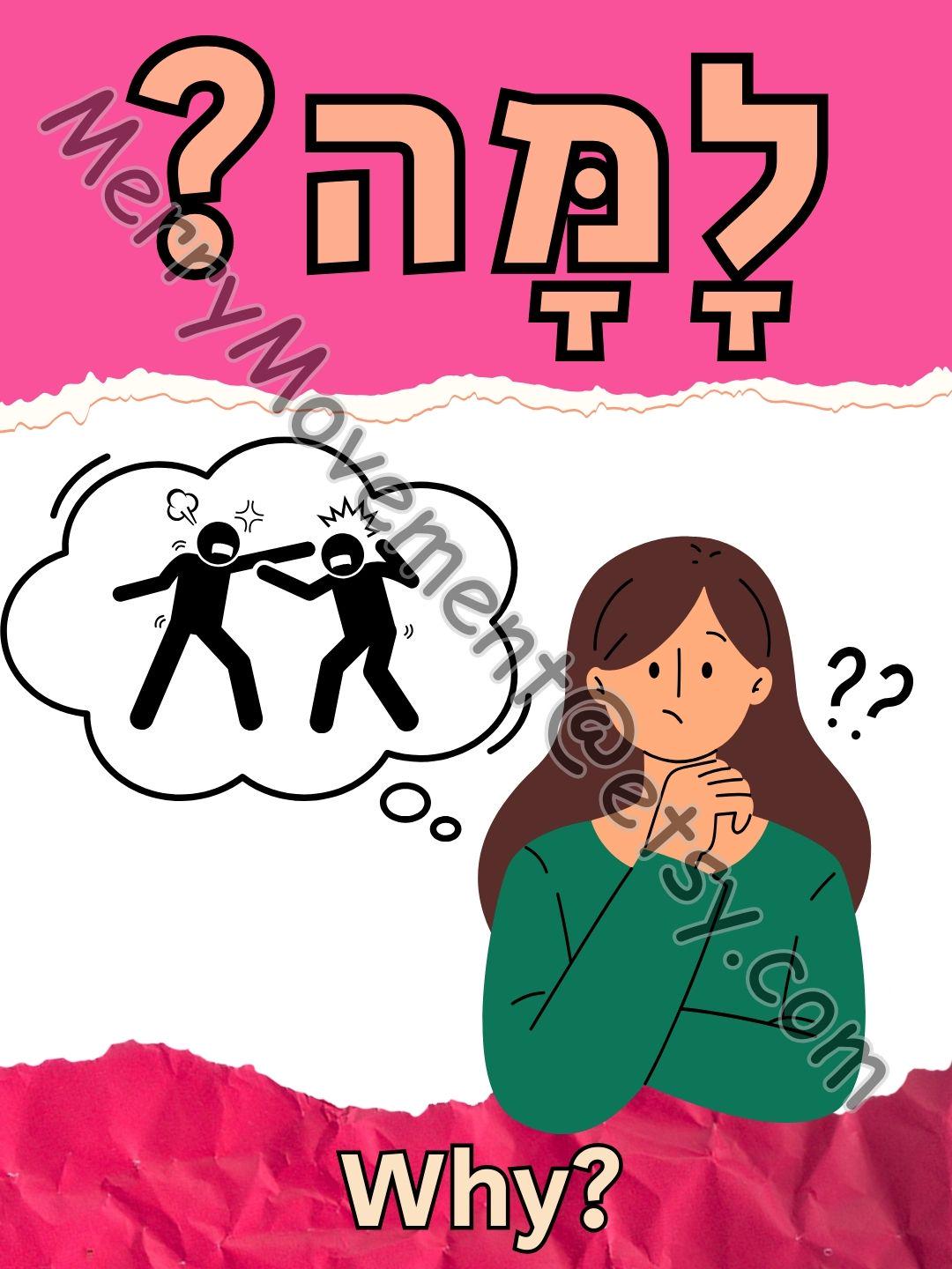 Hebrew and English Question Posters| 9 Class Décor Questions in Ivrit ...