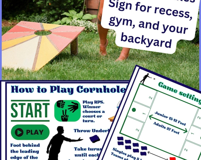 Cornhole Board Game Rules Printable File Eps Pdf Jpg Digital Download ...
