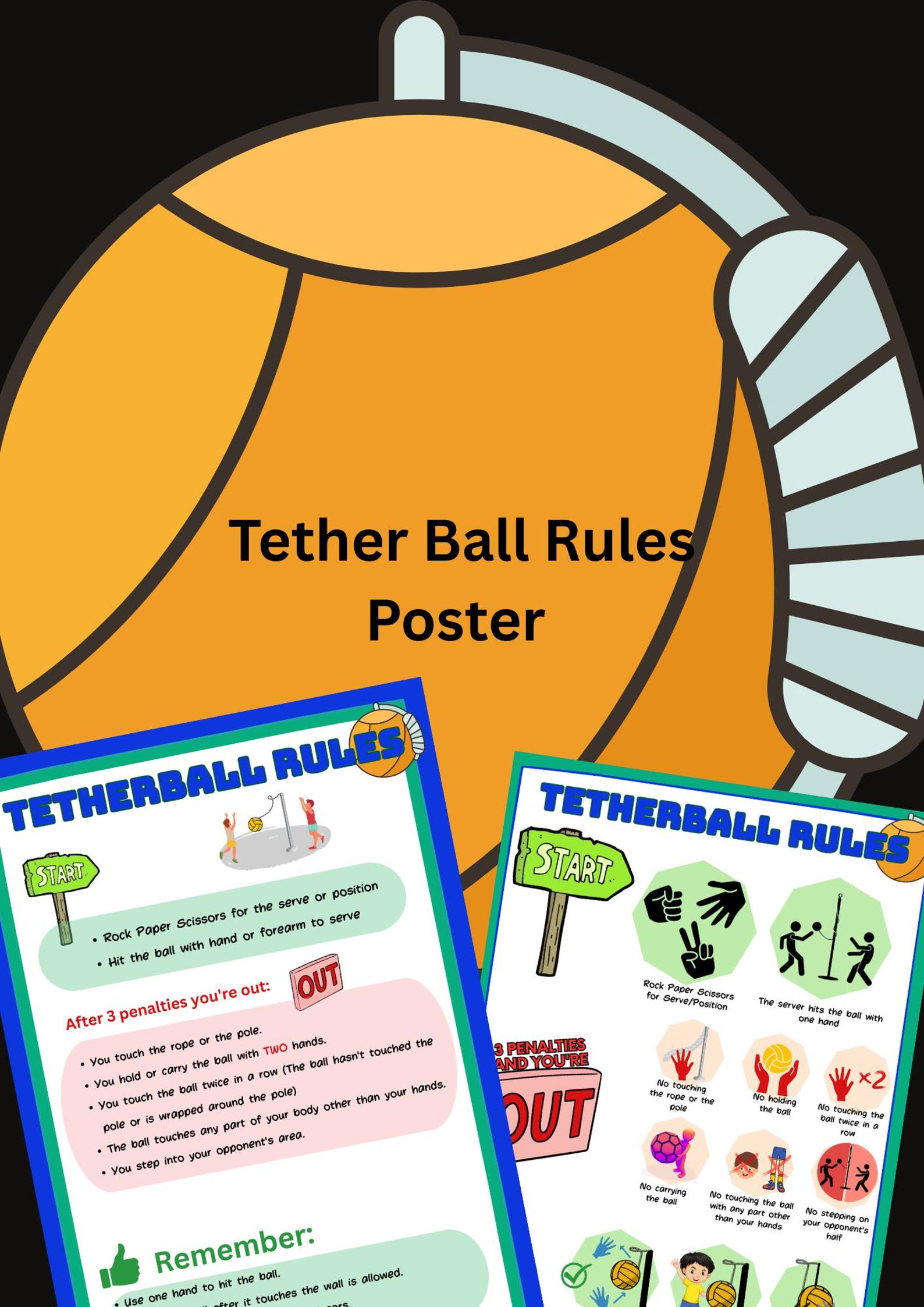 Tetherball Rules Sign| Poster for the Gym, Yard, Recess, and Playground ...