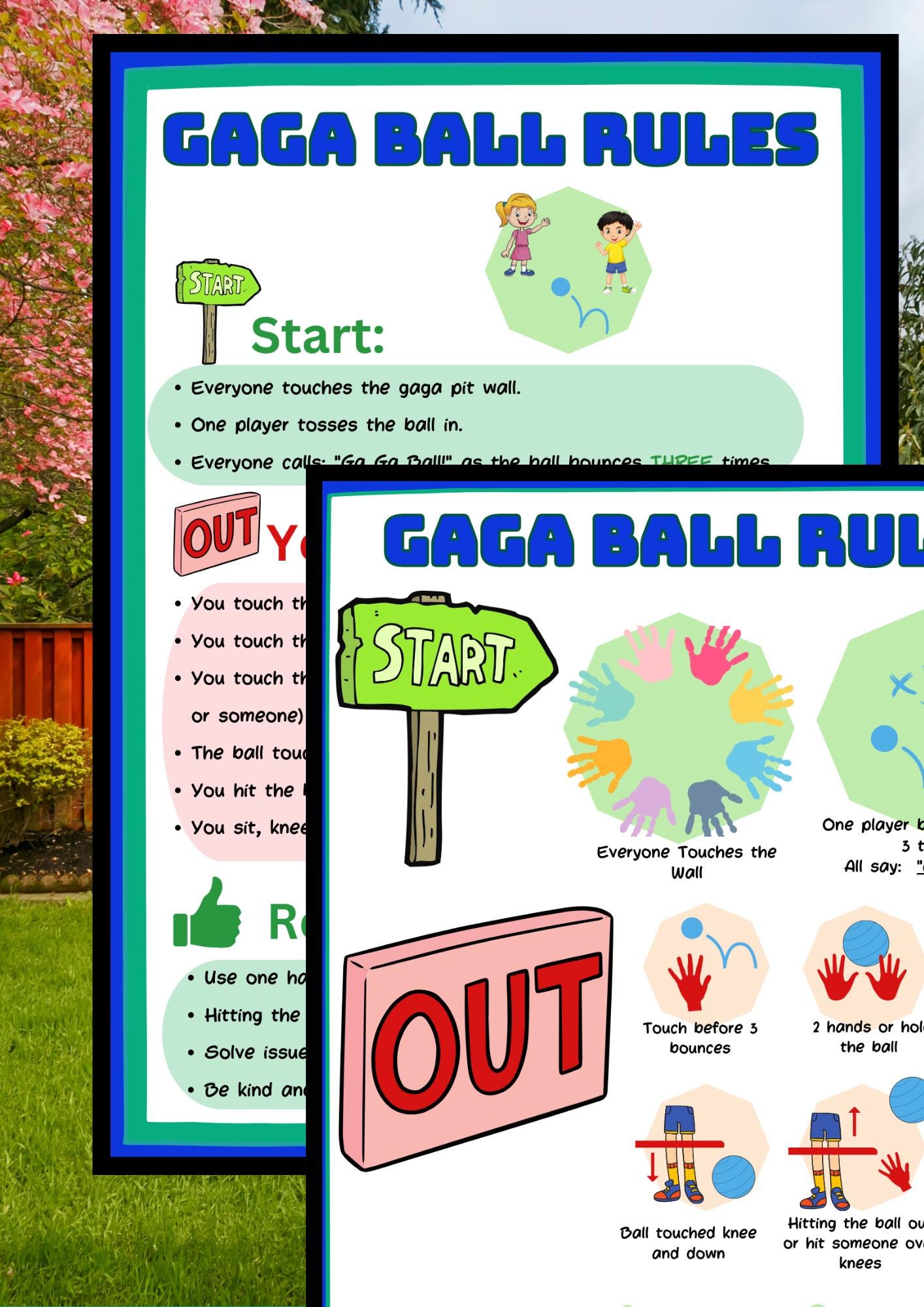 Gaga Ball Rules Poster: Illustrated Gym & Recess Sign (digital Download ...