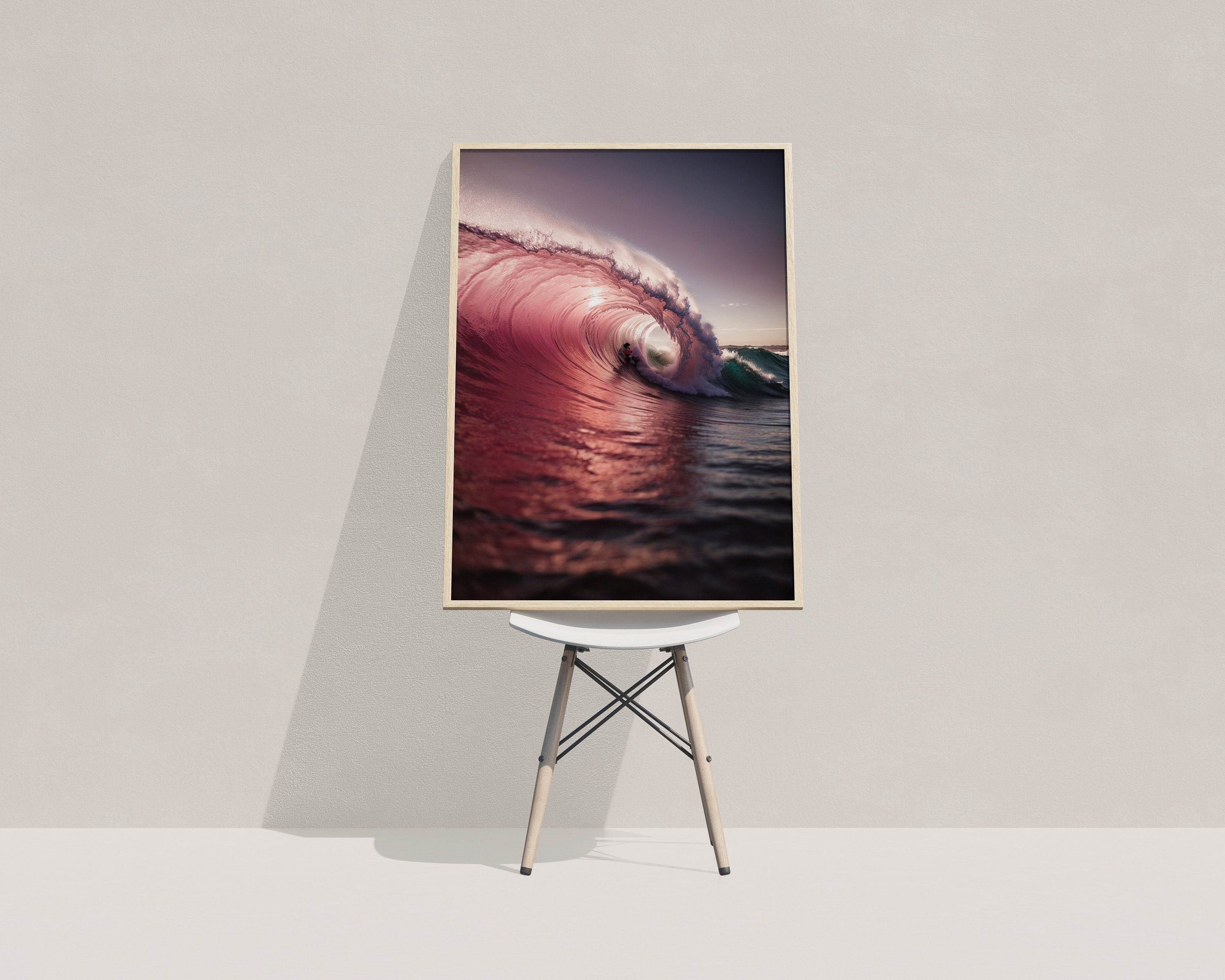 Wave Wall Art Pink Wave Aesthetic Room Decor Pink Wall Art - Etsy