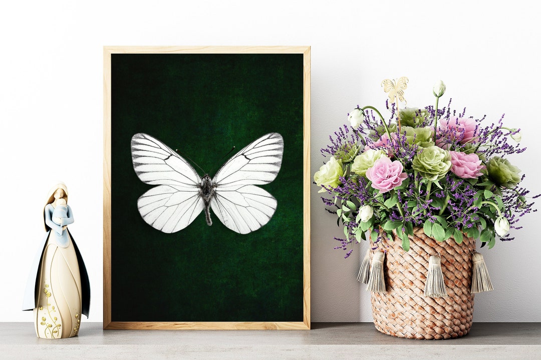 Emerald Green Butterfly Print, Printable Wall Art, Emerald Green Wall ...