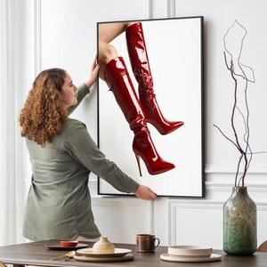 Red Boots Print, Cool Girl Prints, Trendy Art Prints, Girly Wall Art ...