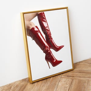 Red Boots Print, Cool Girl Prints, Trendy Art Prints, Girly Wall Art ...
