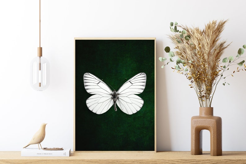 Emerald Green Butterfly Print Printable Wall Art Emerald - Etsy