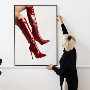 Red Boots Print, Cool Girl Prints, Trendy Art Prints, Girly Wall Art ...