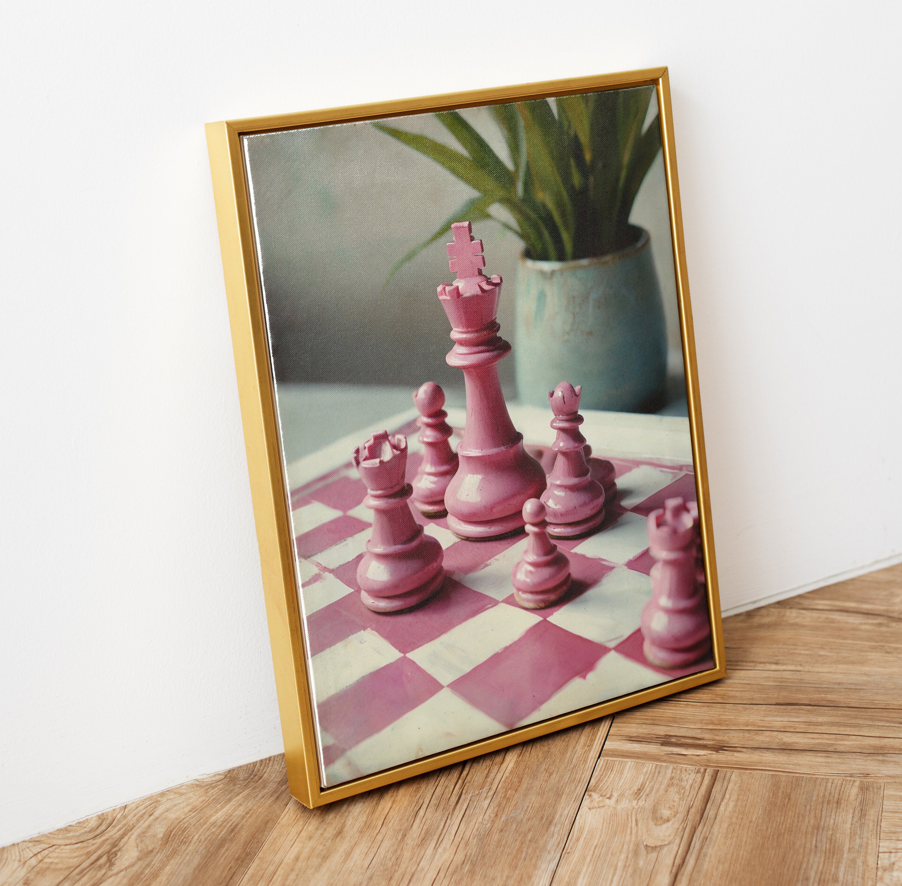 Pink Chess Pieces, Trendy Art Prints, Retro Wall Art, Preppy Room Decor ...