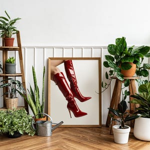 Red Boots Print, Cool Girl Prints, Trendy Art Prints, Girly Wall Art ...