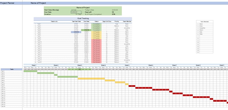 Excel Project Management Template, Template Tracking, Excel Project ...