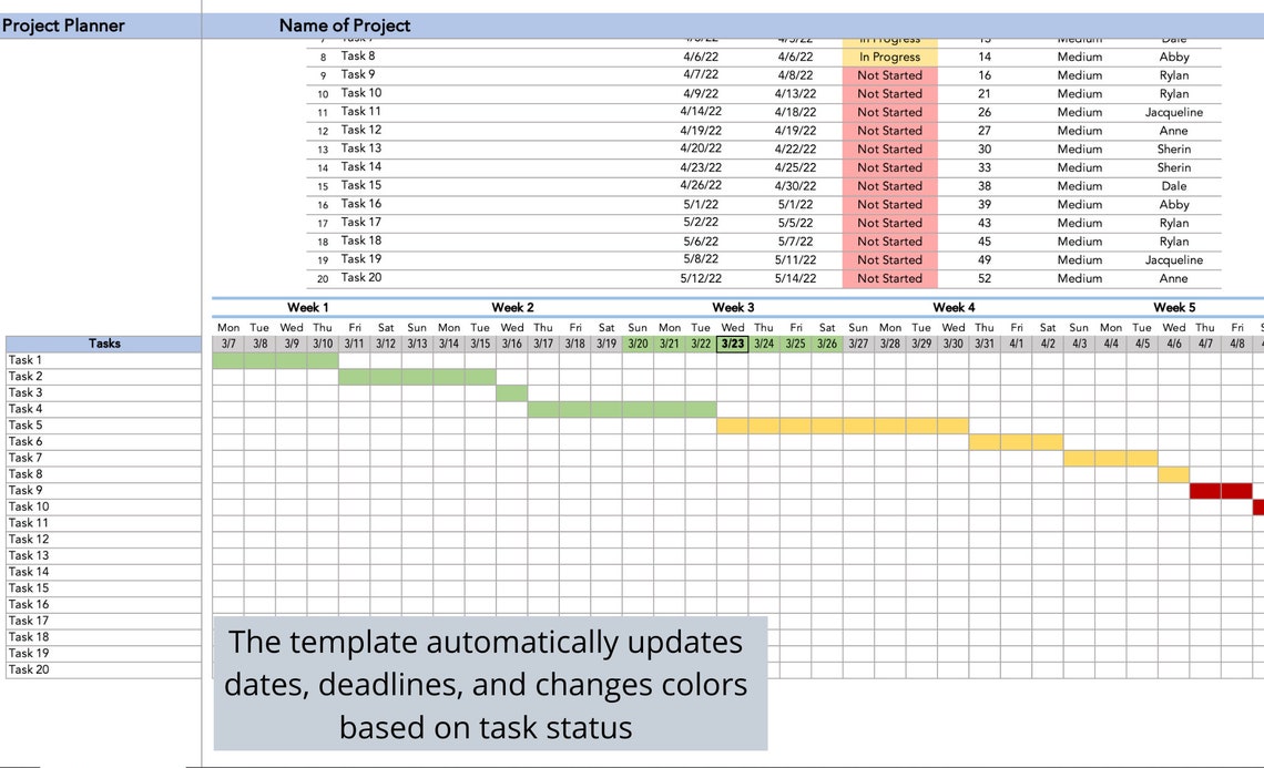 Excel Project Management Template, Template Tracking, Excel Project ...