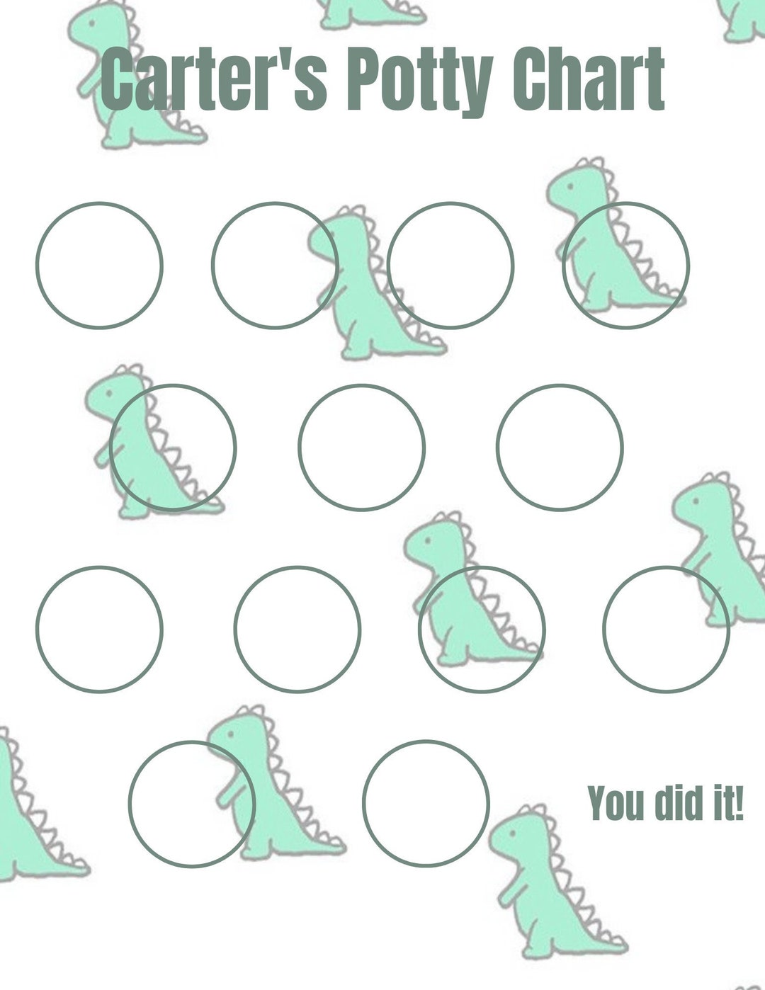 EDITABLE Dinosaur Reward Chart, Dinosaur Sticker Chart, Potty Training ...