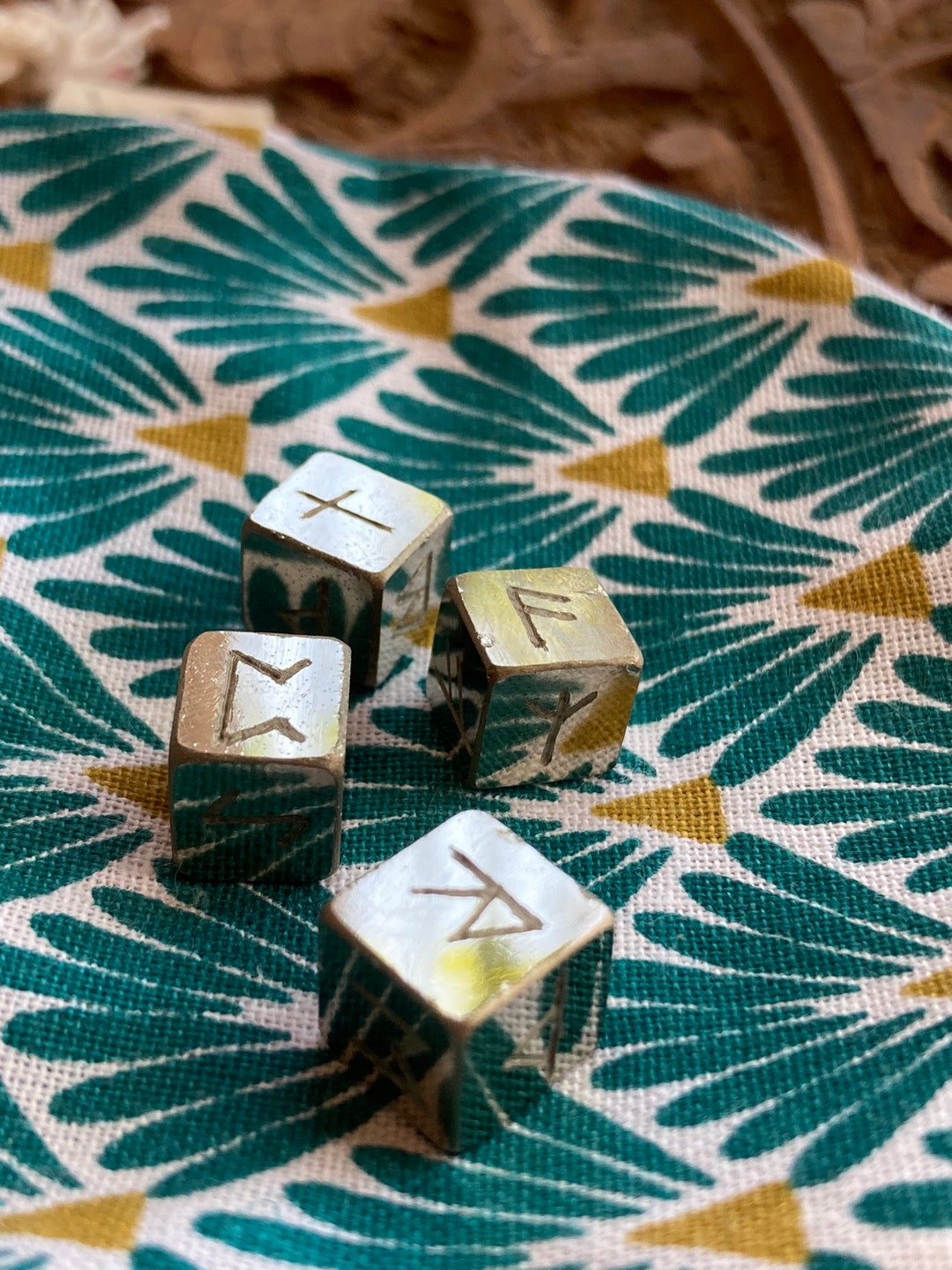 Runic Dice Elder Futhark Engraved* Collector-grade Cubic Pyrite ...