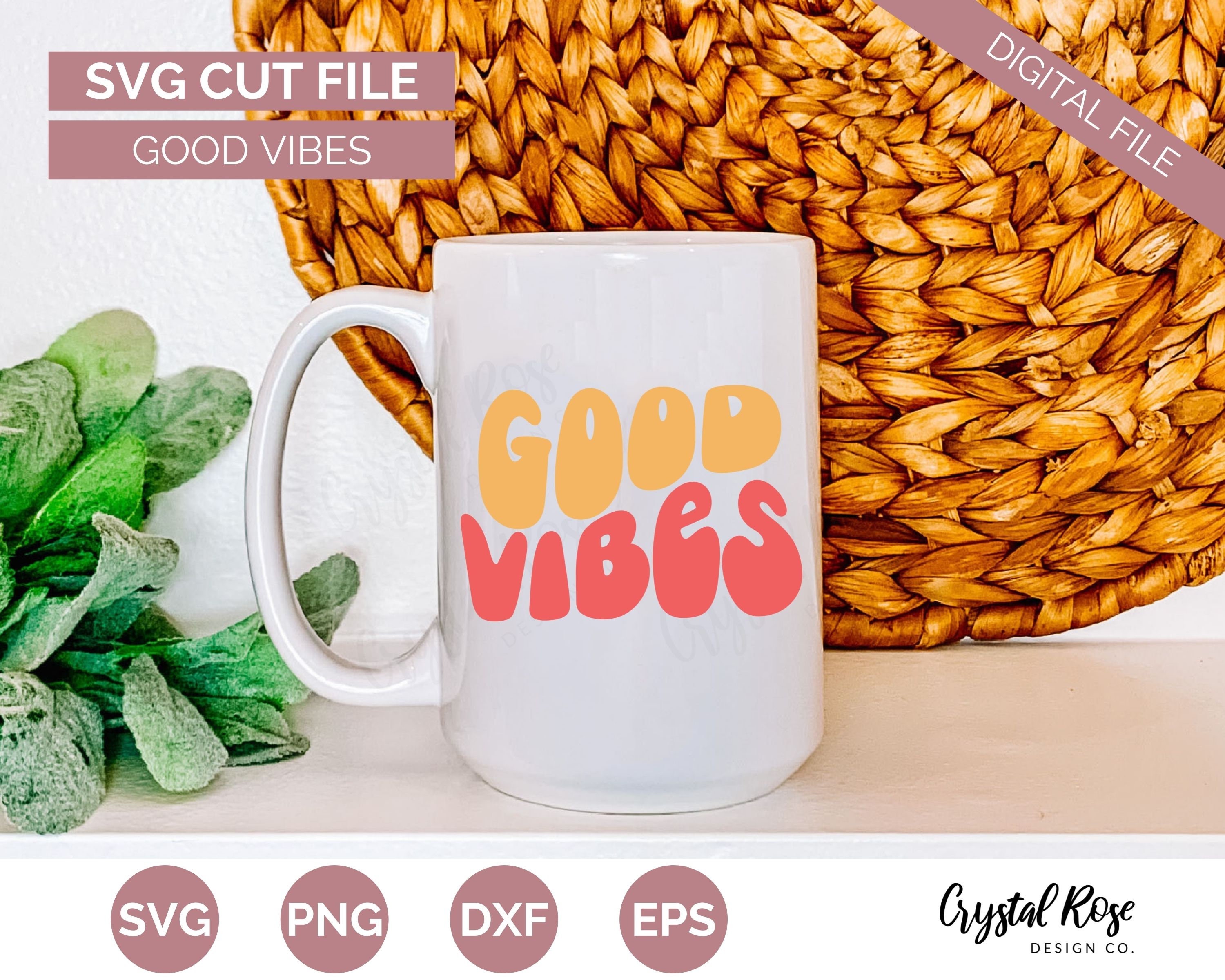 Retro Good Vibes SVG, Inspirational SVG, Digital Download, Cricut ...