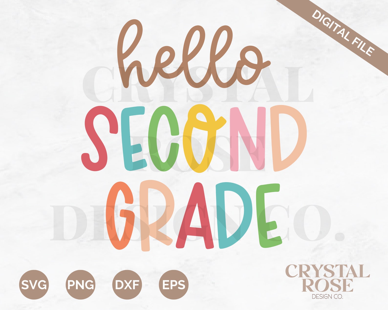 Hello Second Grade SVG, Teacher SVG, Classroom SVG, Back to School ...