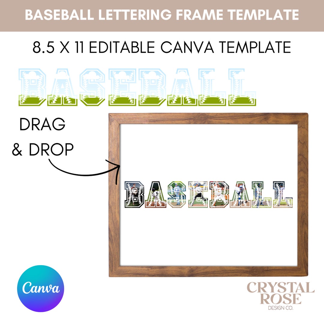 Baseball Lettering Frame, Sports Photo Collage, Personalized Sport Gift ...