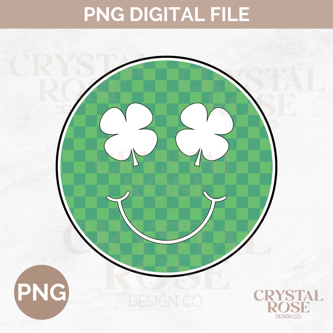 Lucky Smiley Face Png, Lucky Clover Shamrock Smiley Sublimation, St ...