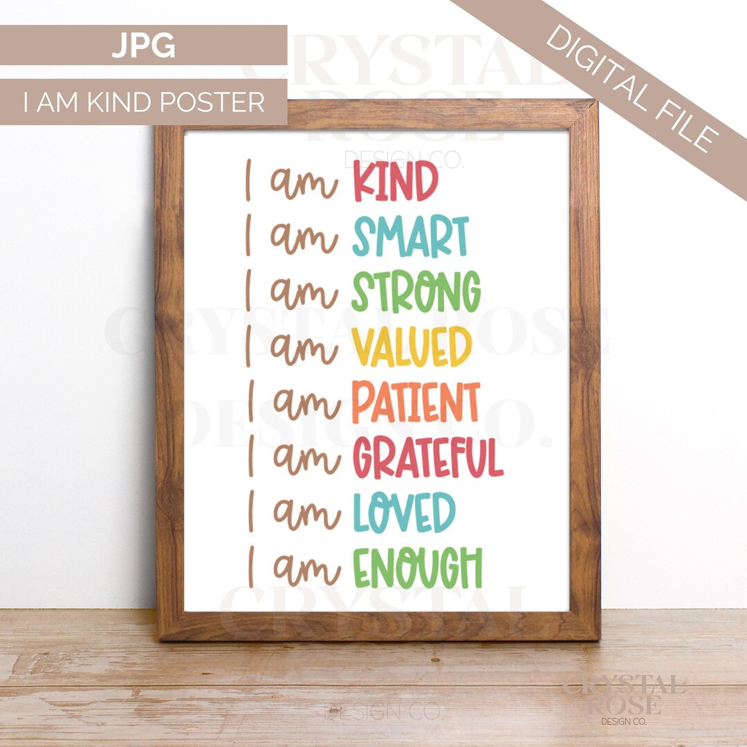 I Am Kind Poster Boho Classroom Decor, Classroom Posters Quotes ...