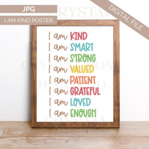 I Am Kind Poster Boho Classroom Decor, Classroom Posters Quotes ...